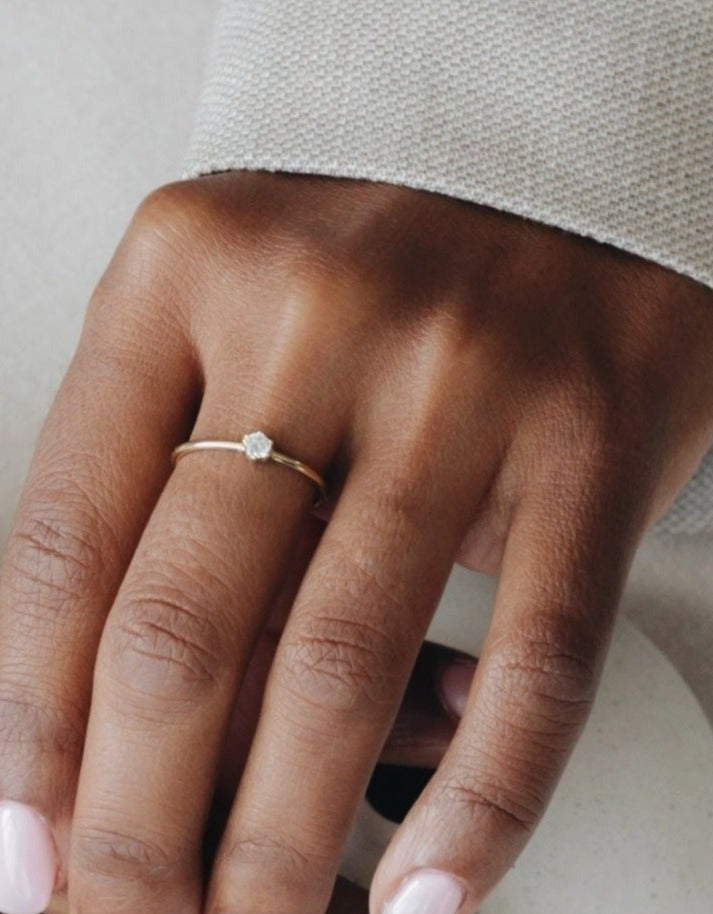 18K Vermeil White Lily Ring